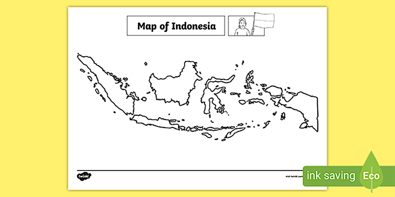 Editable Blank Map of Indonesia (teacher made) - Twinkl