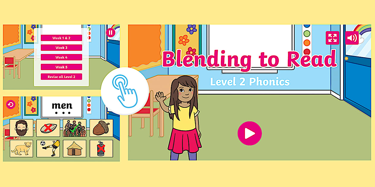 Blending to Read Game: Phonics Level 2 (teacher made)