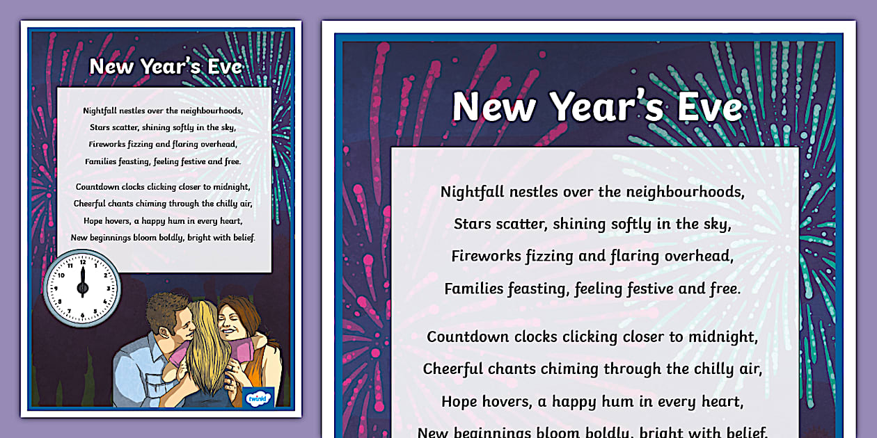 New Year Alliteration Poem Example (teacher made) - Twinkl