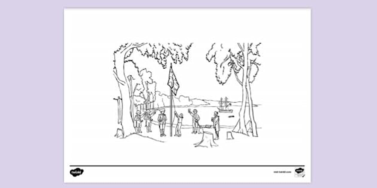 Arthur Phillip and The British Flag | KS1 Colouring Sheets