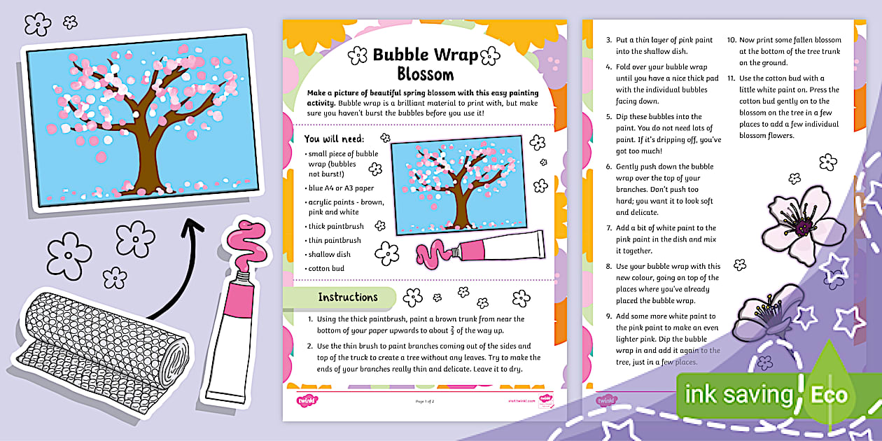 Bubble Wrap Blossom Craft (Ages 5 - 7) (teacher made)