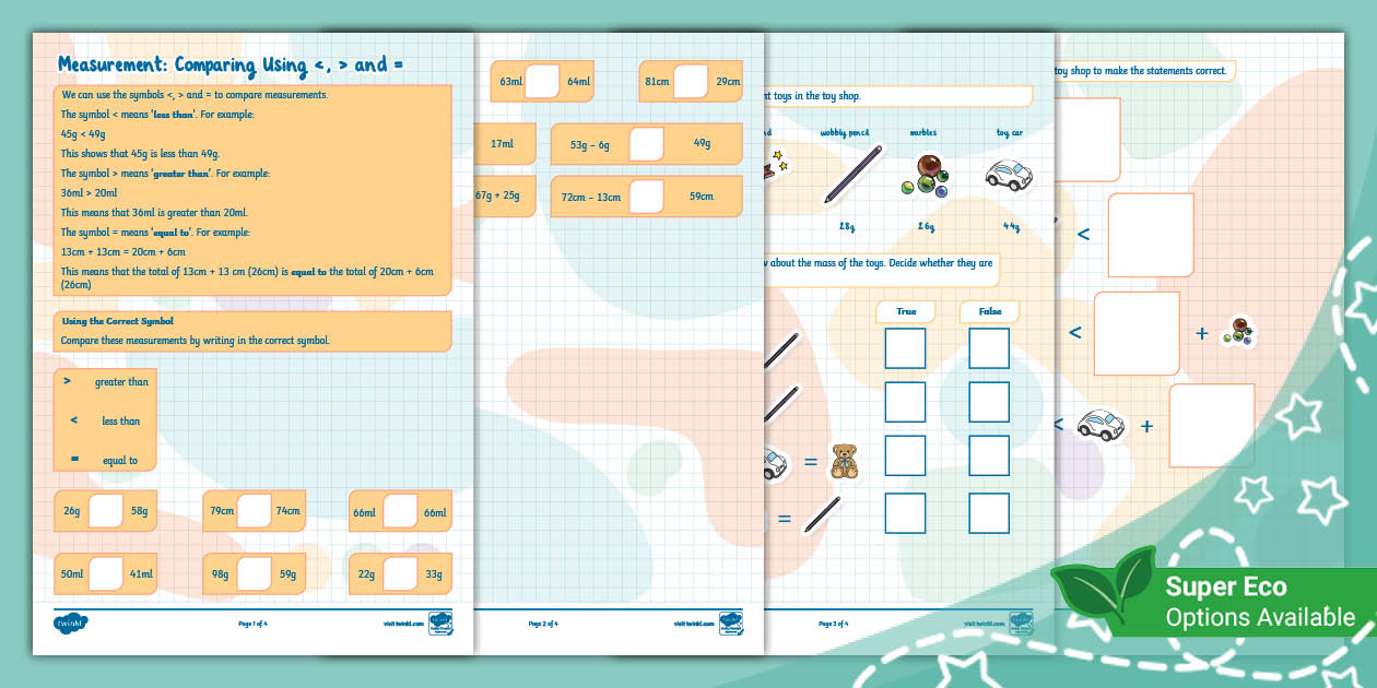 Measurement: Comparing Measurements (Ages 6 - 7) - Twinkl