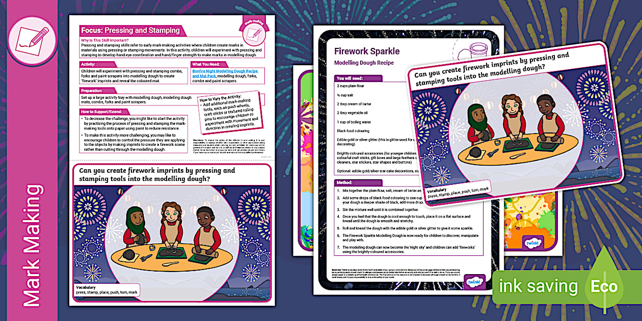 Firework Fine Motor Skills Mark-Making Activity Imprints