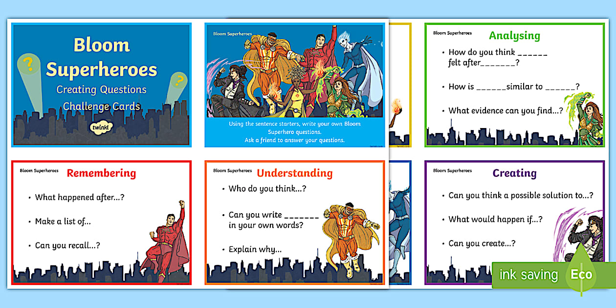 Bloom's Creating Questions Challenge Cards (Teacher-Made)