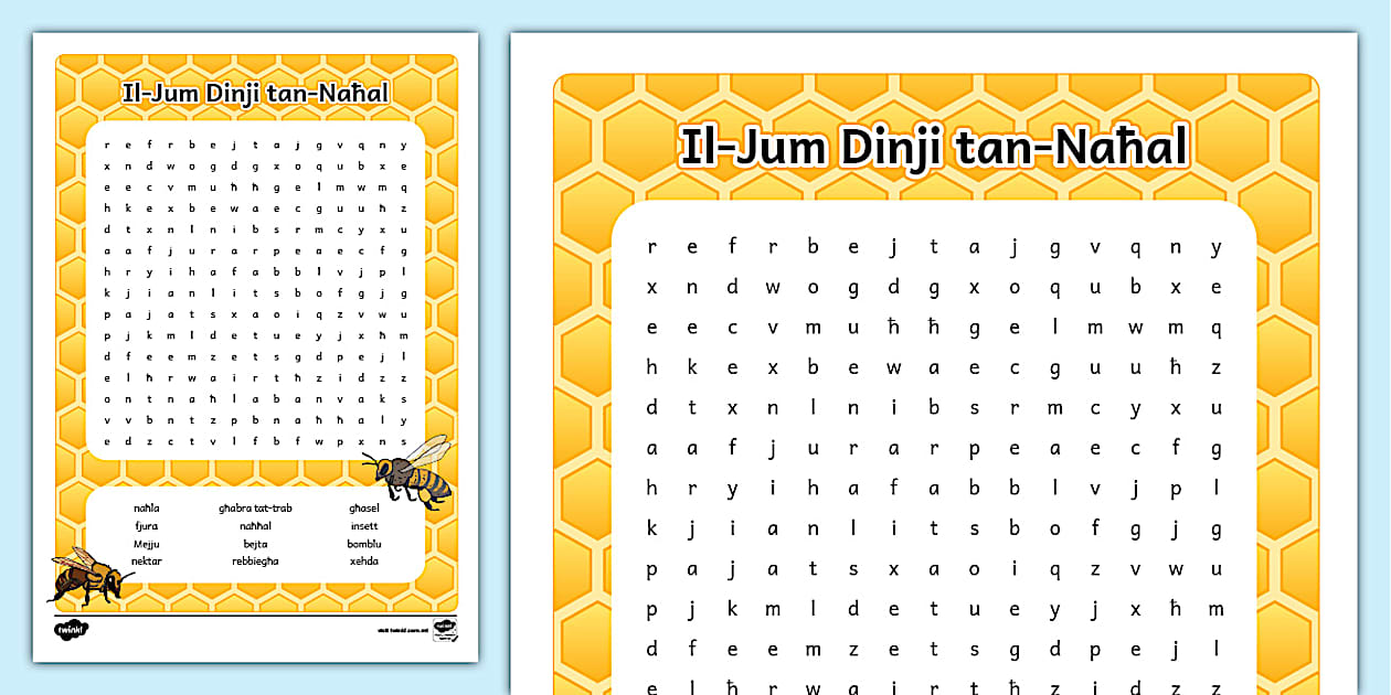 Tiftixa tal-Kliem: Il-Jum Dinji tan-Naħal (Teacher-Made)