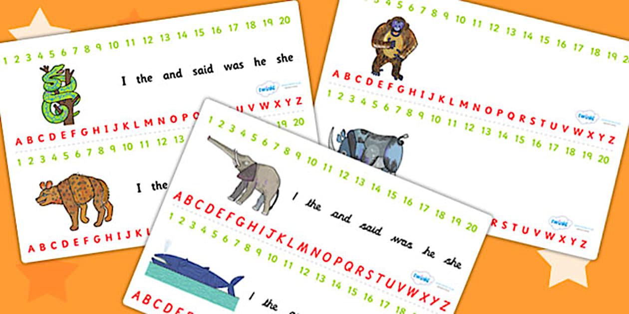 Editable Combined Number and Alphabet Strips to Support Teaching on The Bad