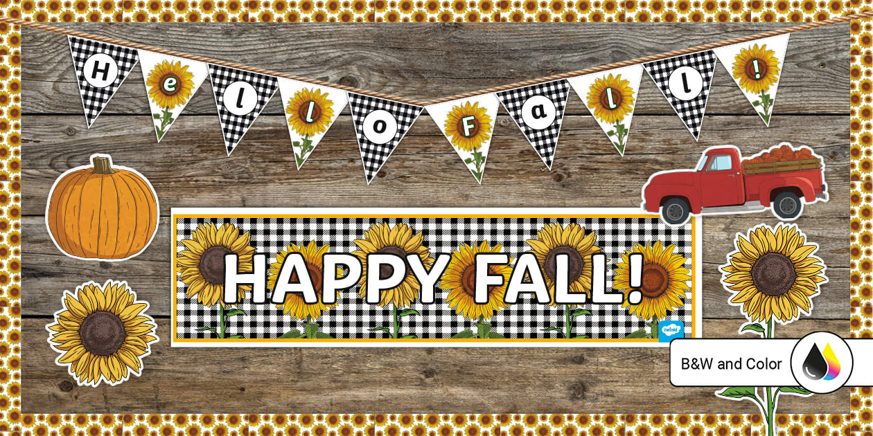 Hello Fall! Sunflower Patch Bulletin Board Pack - Twinkl
