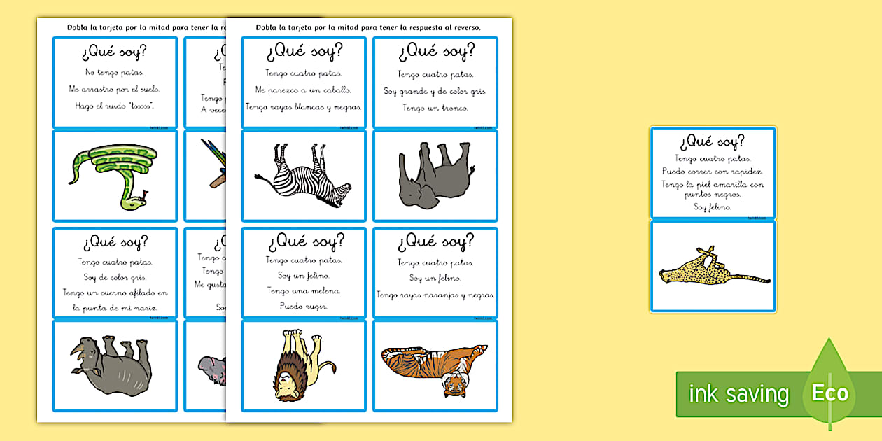 Juego: ¿Qué soy? - Animales salvajes - Twinkl