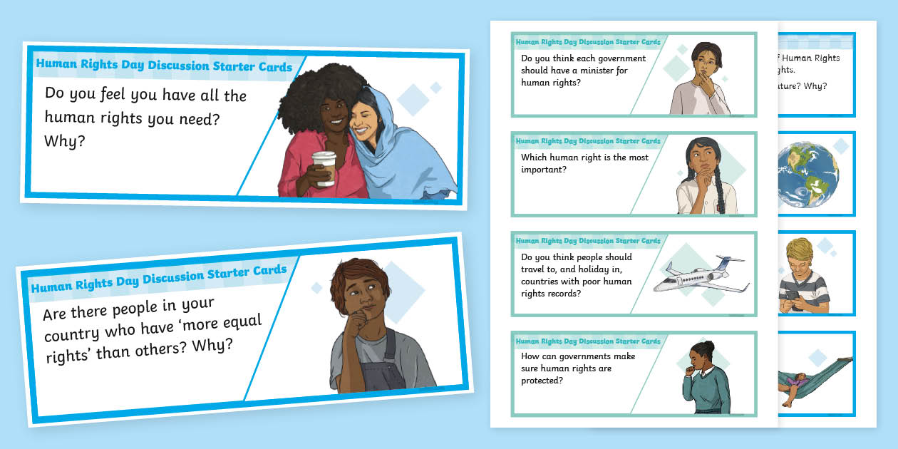 Human Rights Day Discussion Starter Cards (teacher made)