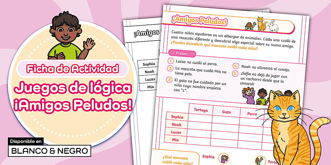 Ficha de actividad: Juegos de lógica de juguetes usando cuadros de doble