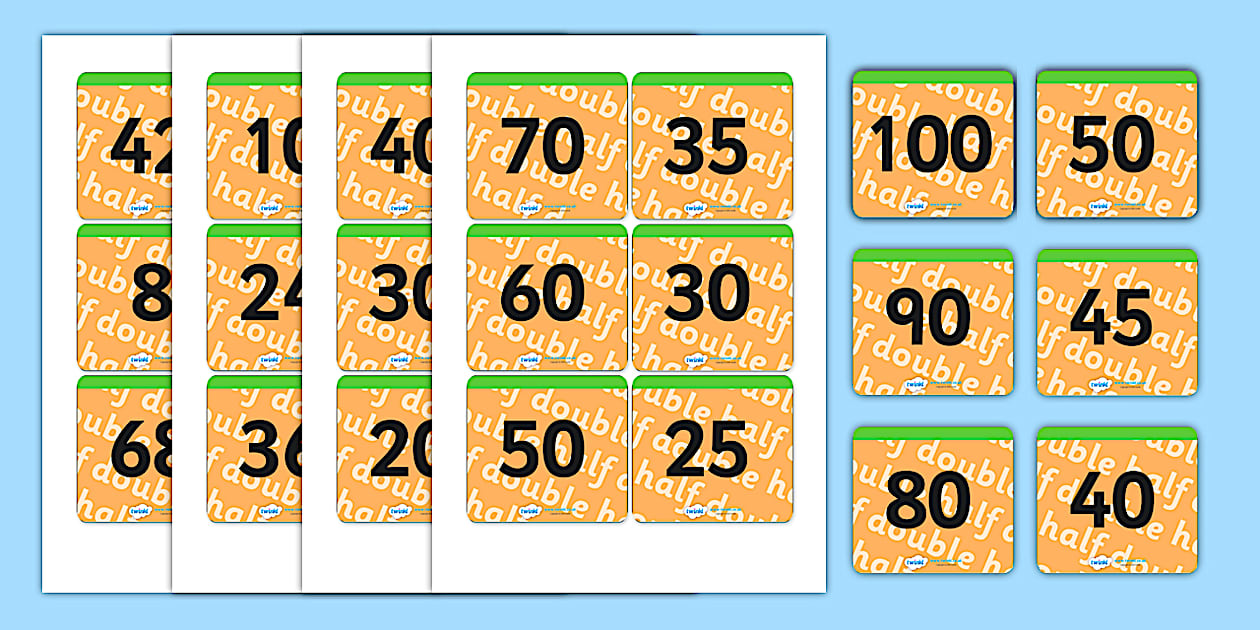 Half and Double Matching Cards (teacher made) - Twinkl