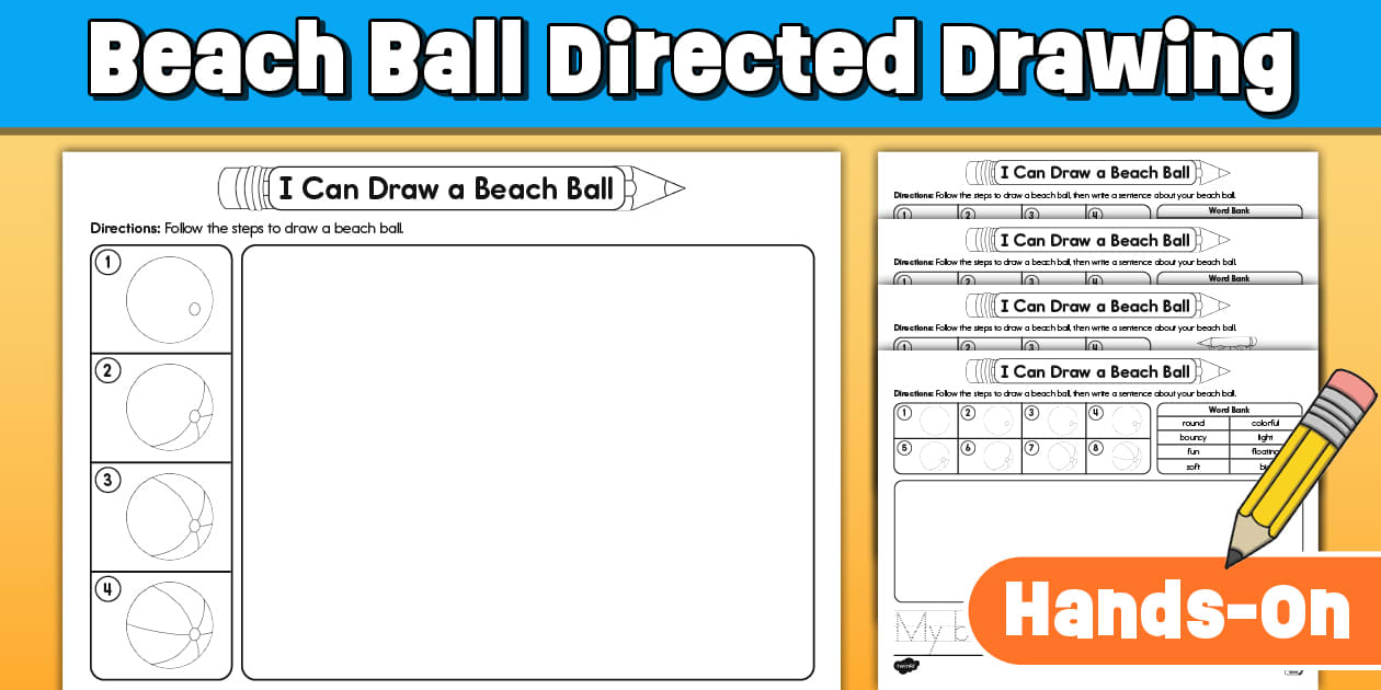 Beach Ball Directed Drawing | Printable Draw and Write