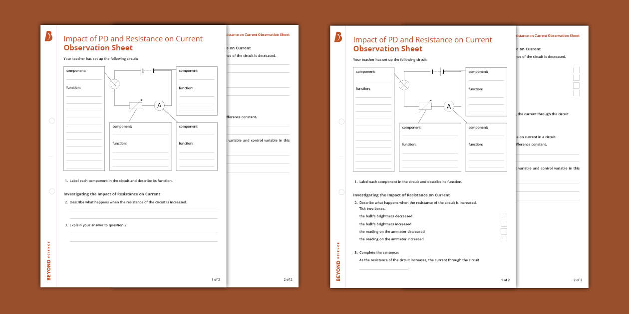 Potential Difference, Resistance and Current Demonstration