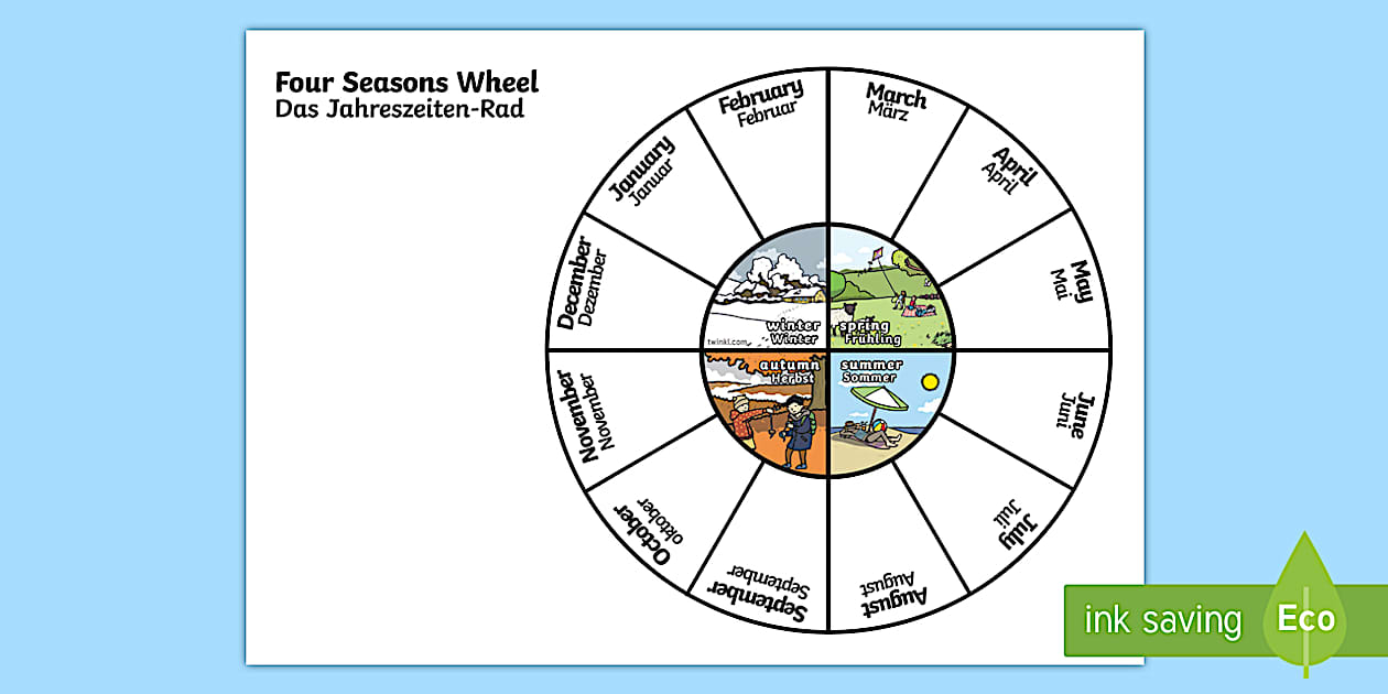 Four Seasons Wheel Activity - English/German - Four Seasons Wheel