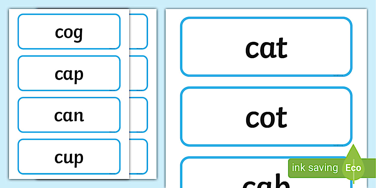 ‘c’ CVC Words Cards – Flashcards Set – Key Stage 1
