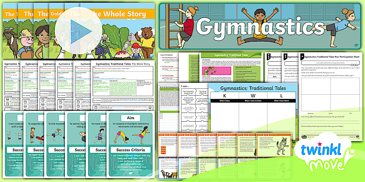 👉 Twinkl Move PE - Y1 Gymnastics: Traditional Tales Unit Pack