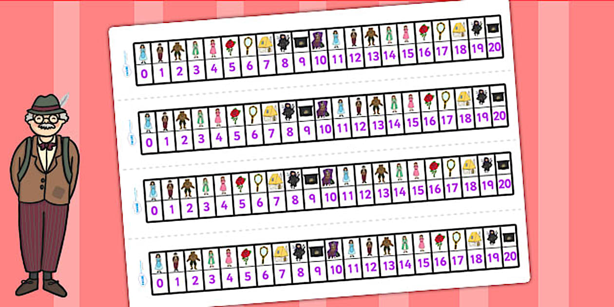 Beauty and the Beast Number Track 0 20 - Twinkl