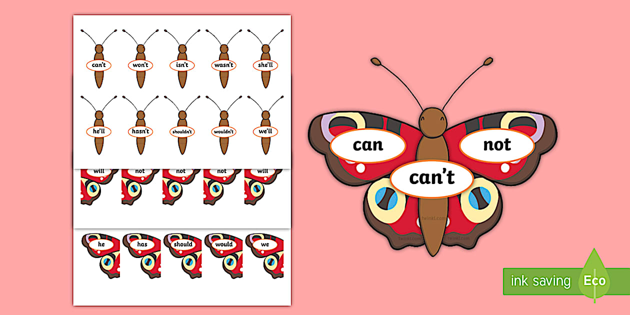 SA Butterfly Contractions Game (teacher made) - Twinkl