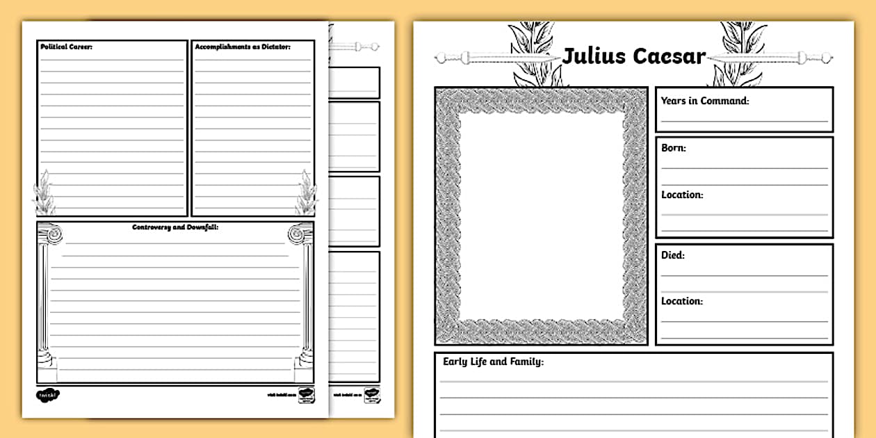 Sixth Grade Julius Caesar Graphic Organizer (teacher made)