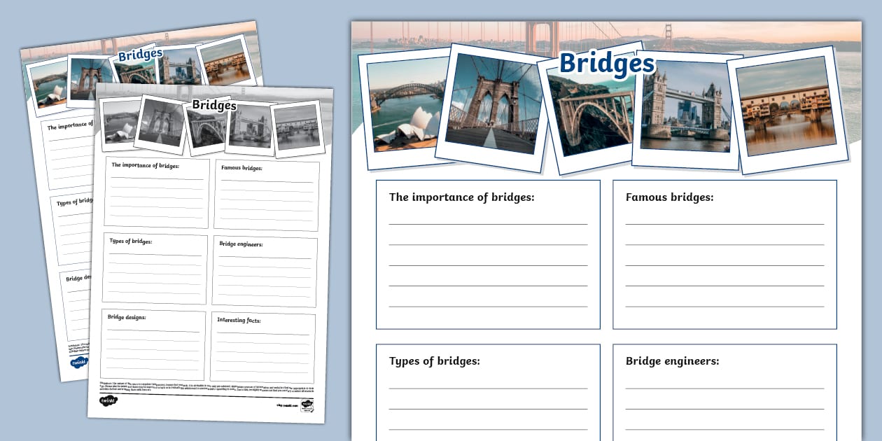 Bridges Fact File Template (professor feito) - Twinkl