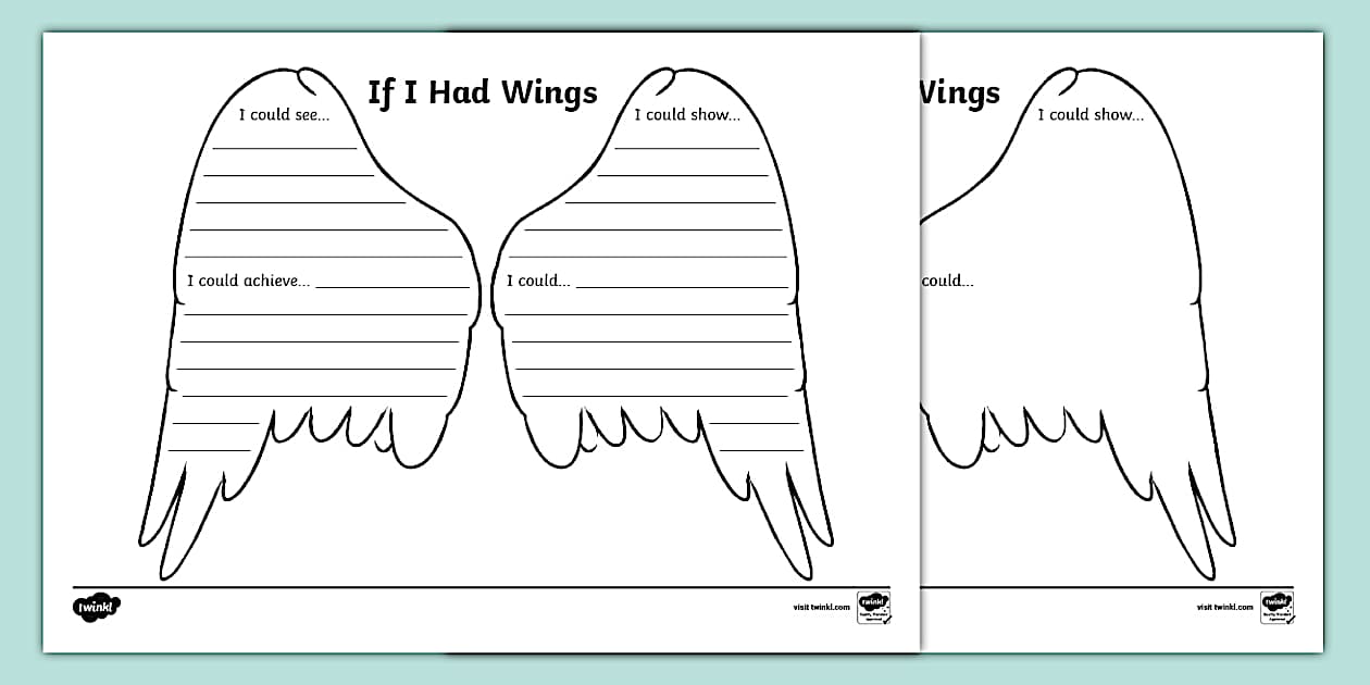 If I Had Wings Writing Template (teacher made) - Twinkl