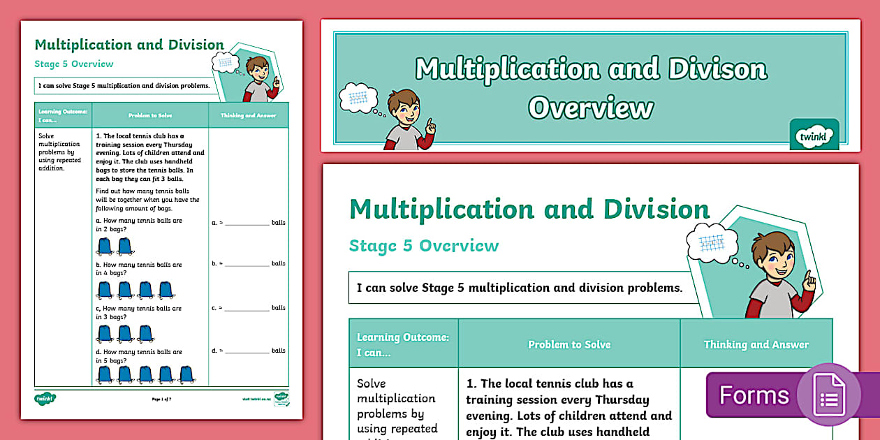 Stage 5 Multiplication and Division Overview Worksheet
