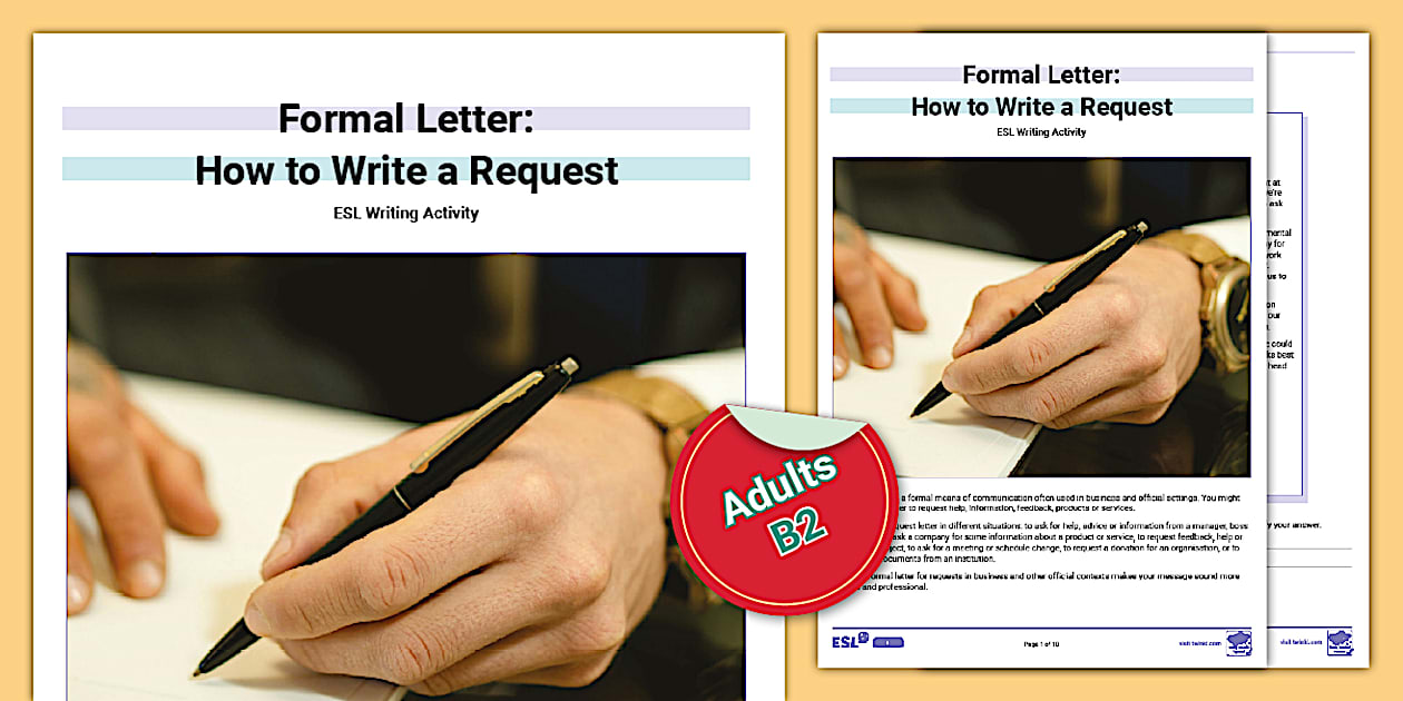 ESL Formal Letter: How to Write a Request [Adults, B2]