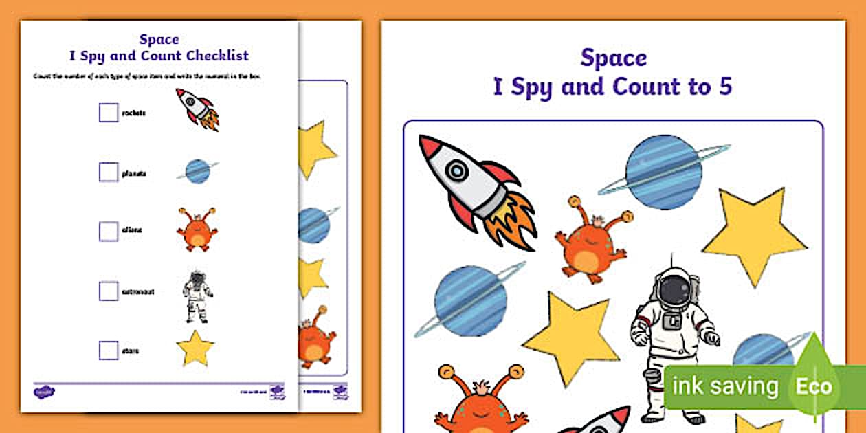 👉 Space I Spy and Count Activity to 5 (teacher made)