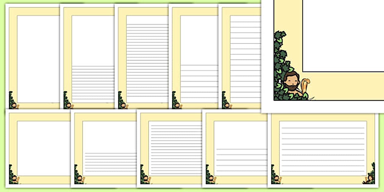 Editable Adam and Eve Creation Story Page Borders - Twinkl