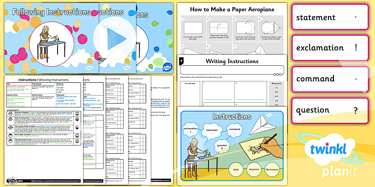 Explorers: Up and Amelia Earhart: Instructions Y2 Genre Unit Pack