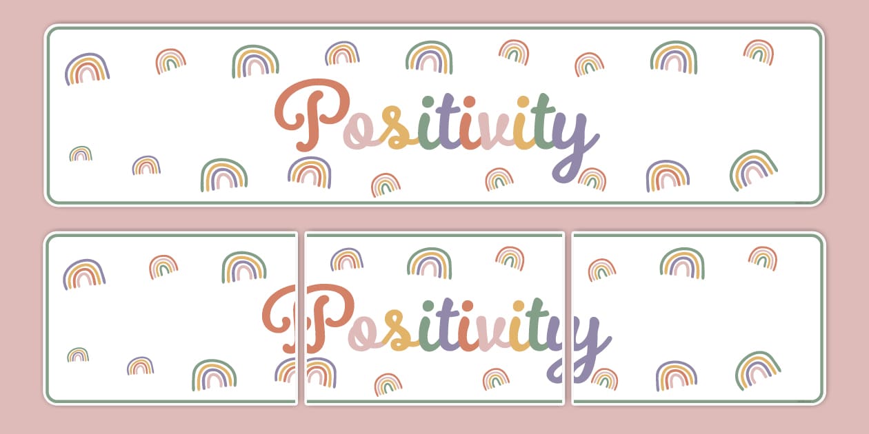 Muted Rainbow Themed Positivity Display Banner - Twinkl