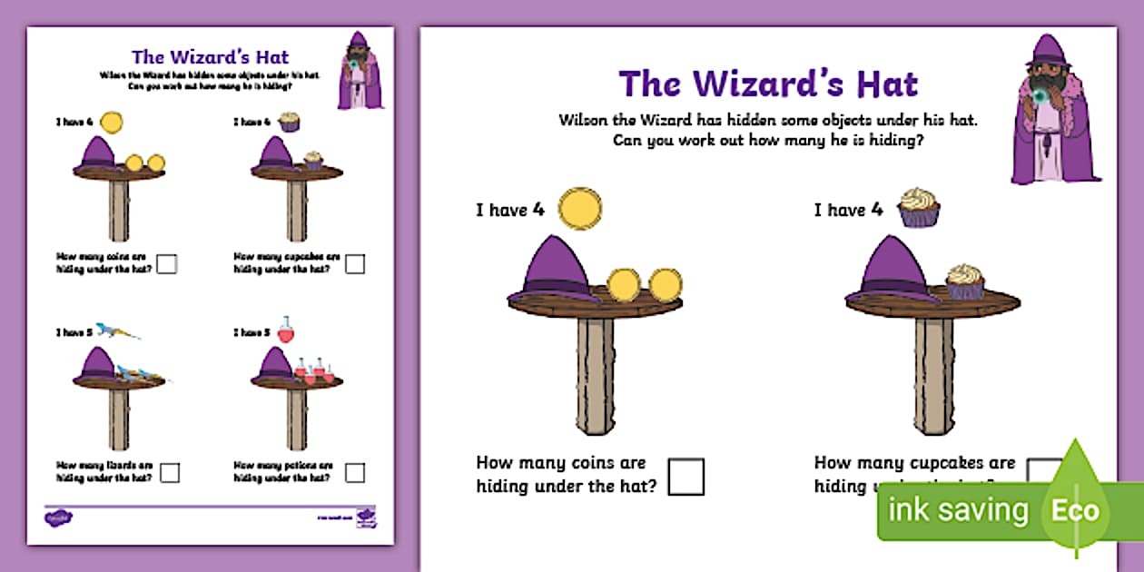 👉 The Wizard's Hat: Composition of 4 and 5 Worksheet