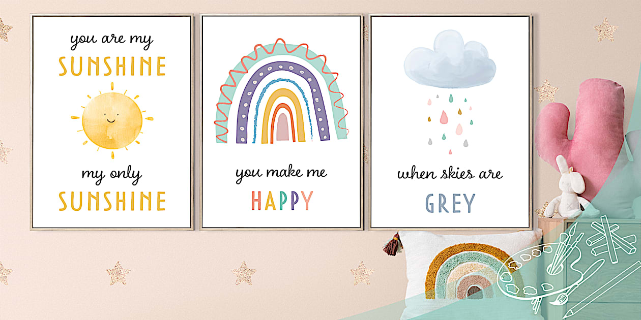 You Are My Sunshine Nursery Rhyme Posters Pack - Twinkl