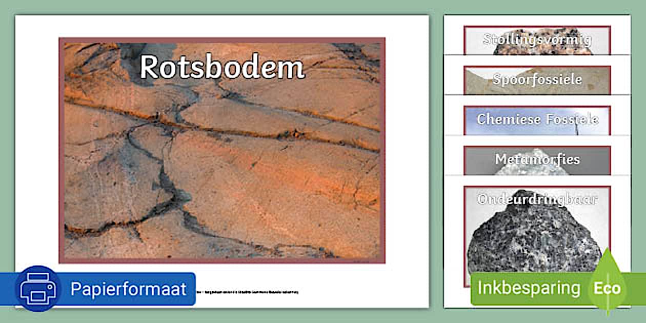 Rotse, Grond en Fossiele Vertoonfoto's (Lehrer gemacht)