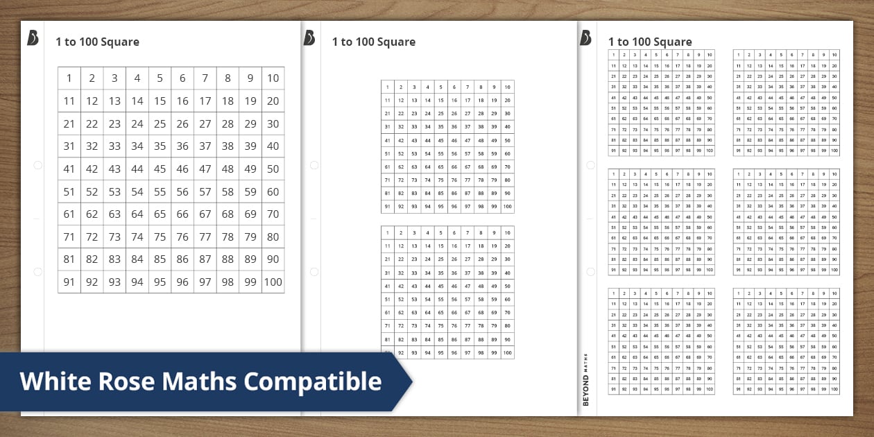👉 1 to 100 Square (teacher made) - Twinkl