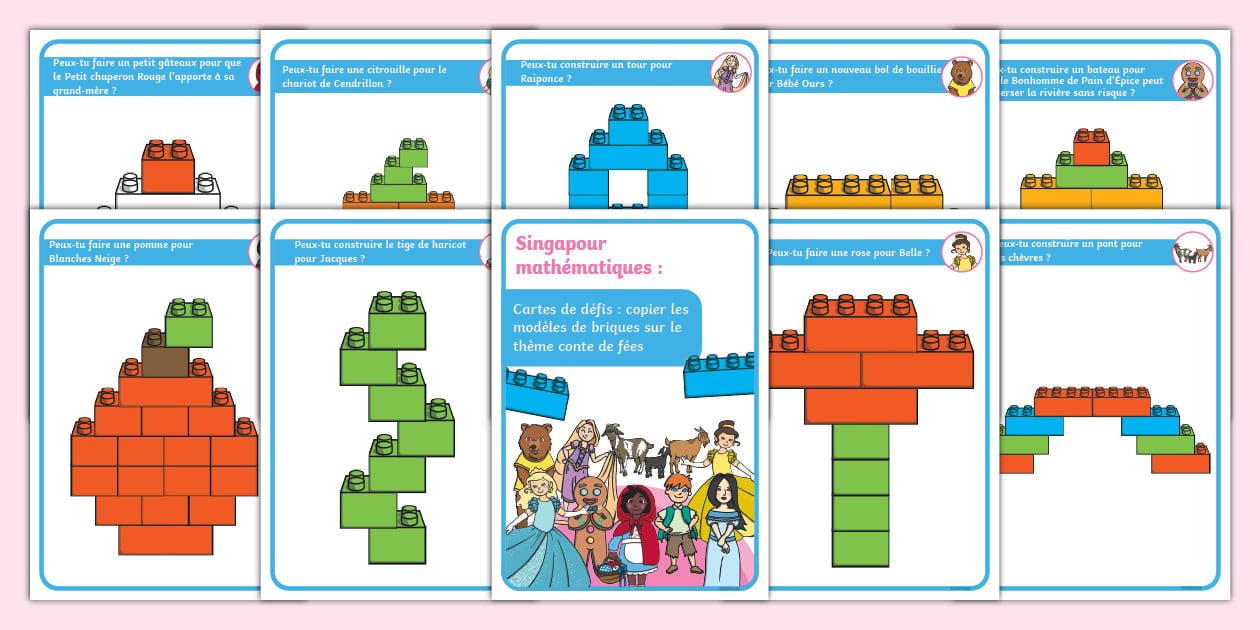 Copier les modèles de briques sur le thème conte de fées