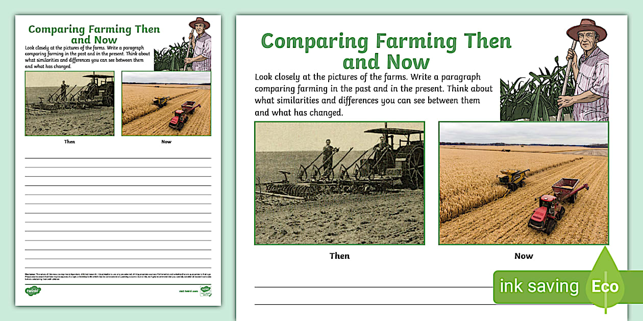Farming Then and Now Comparison Activity (teacher made)