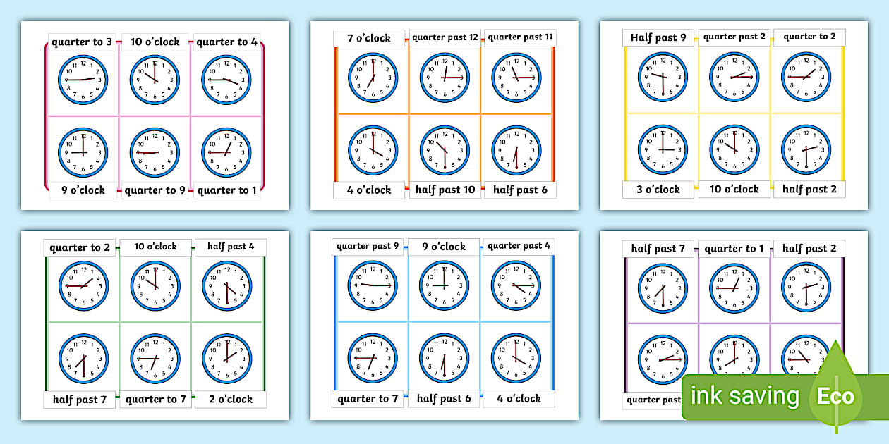 Mixed Time Bingo Cards - Maths - Twinkl - 3-4 (teacher made)
