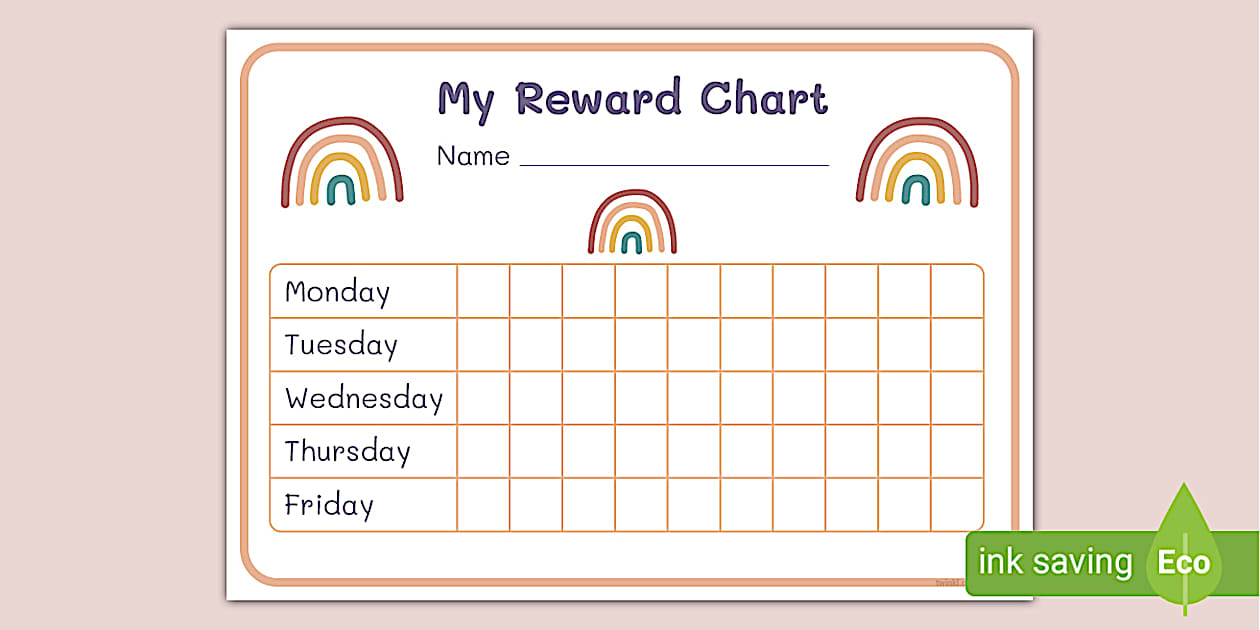 Muted Rainbow Reward Chart (teacher made) - Twinkl