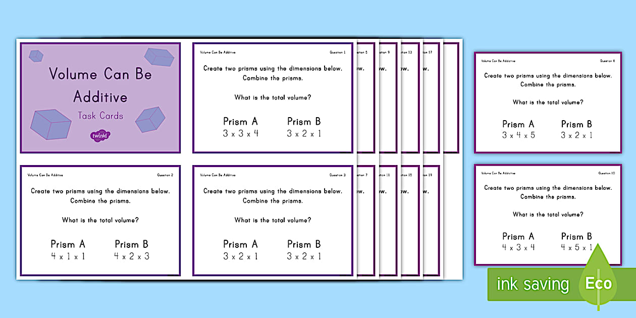Volume Can Be Additive Challenge Cards (teacher made)