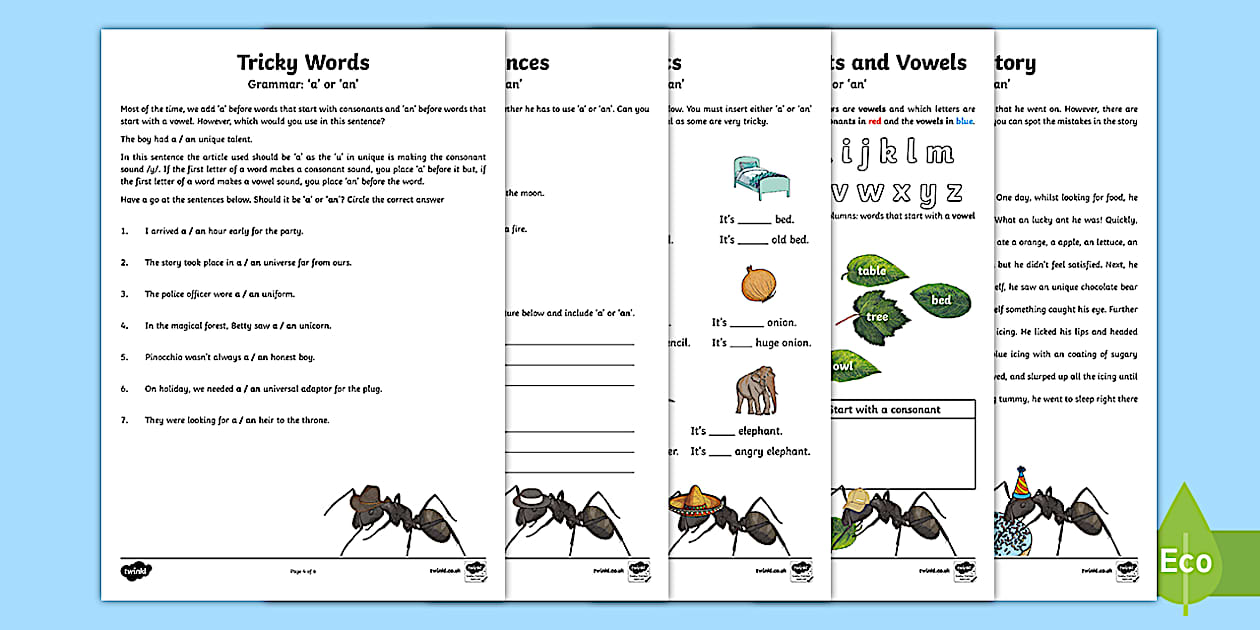 Articles Worksheet With Answers | Grammar | Twinkl - Twinkl