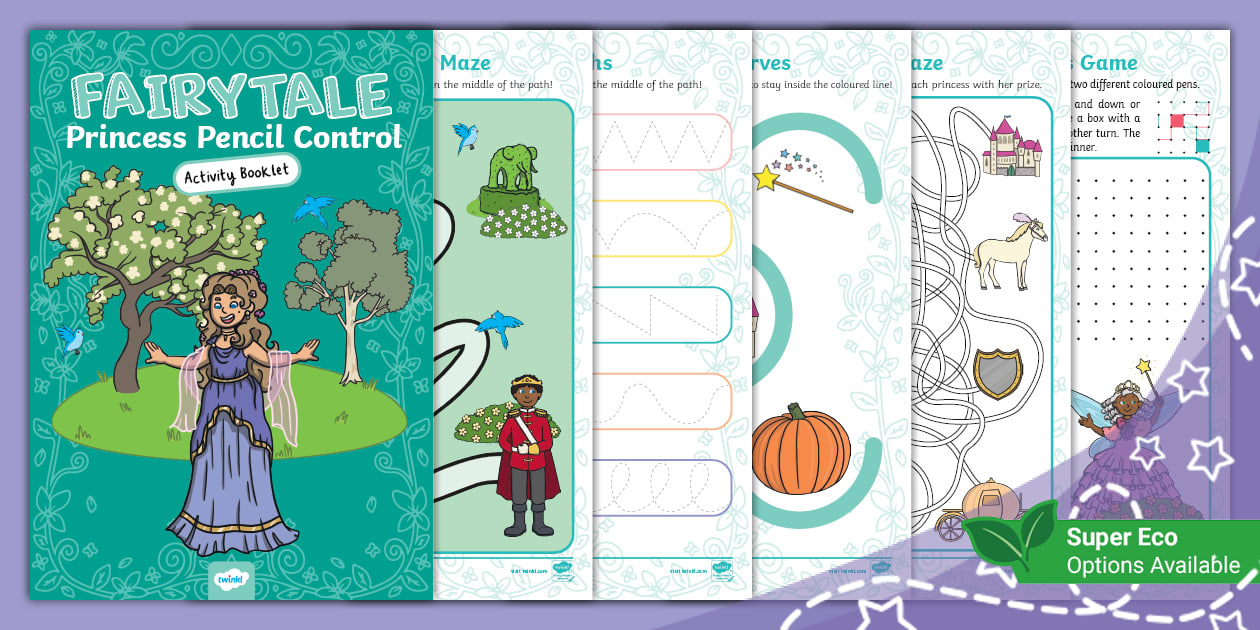 Fairytale Princess Pencil Control Activity Book