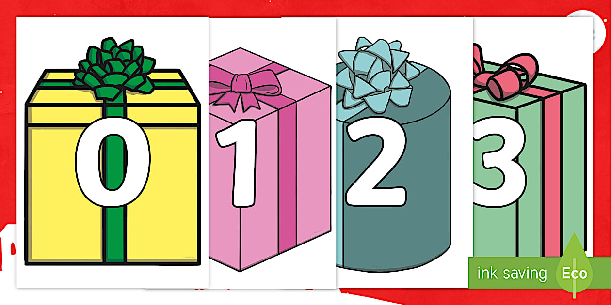 Christmas Numbering- Presents 0-30 (teacher made) - Twinkl