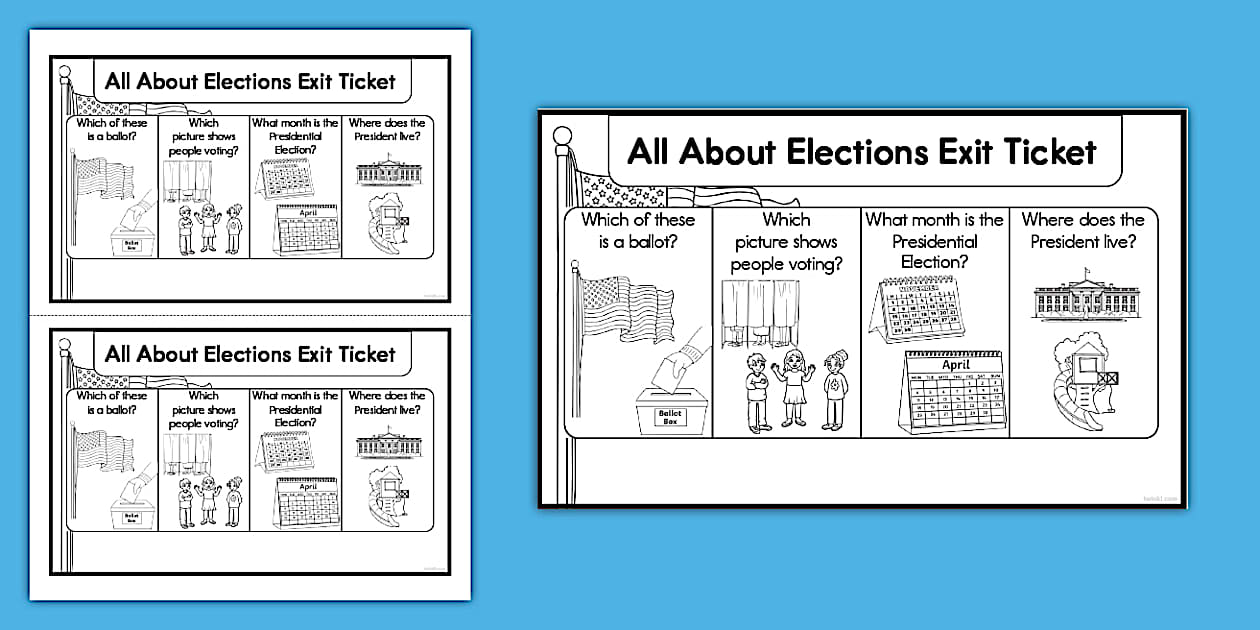 Kindergarten All About Elections Exit Ticket - Twinkl