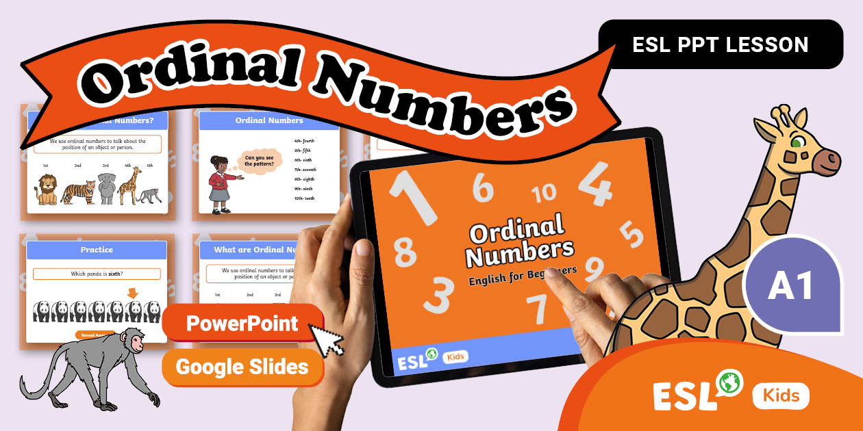 ESL Ordinal Numbers Lesson for Kids {A1}