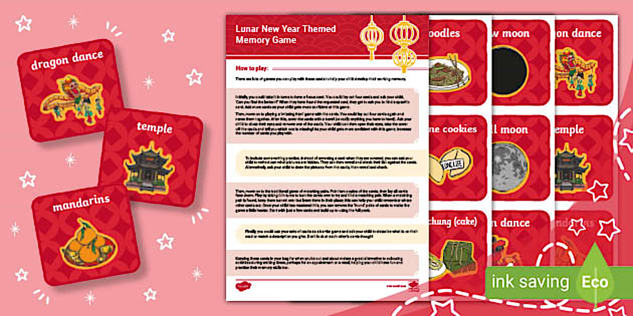 Lunar New Year Themed Memory Game (teacher made) - Twinkl