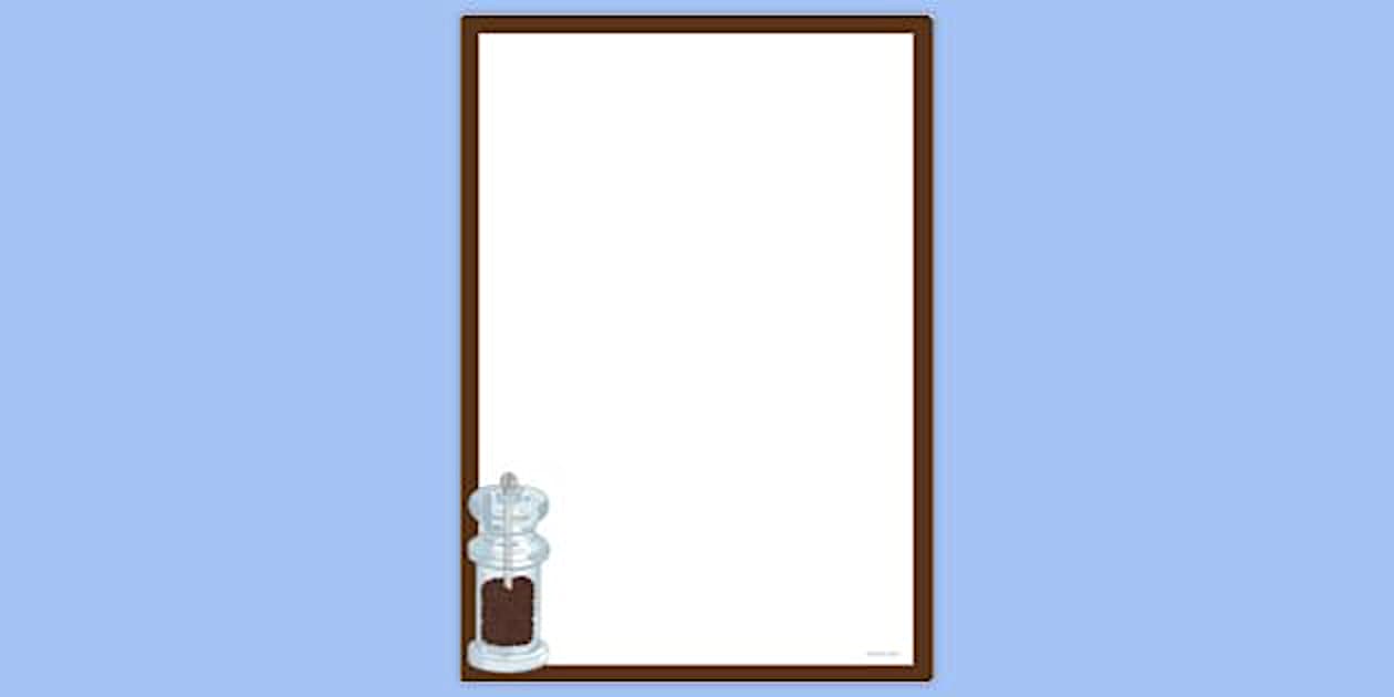 Simple Blank Pepper Grinder Page Border | Page Borders | Twinkl