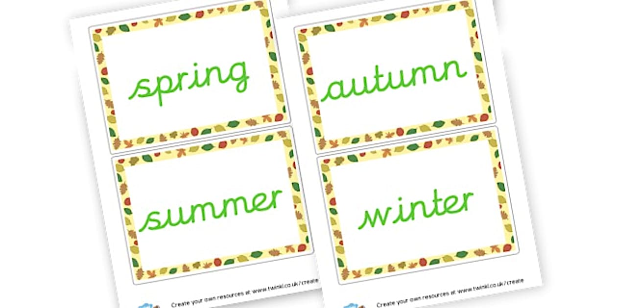 Seasons Flash Cards for KS1 - Weather and Seasons - Twinkl