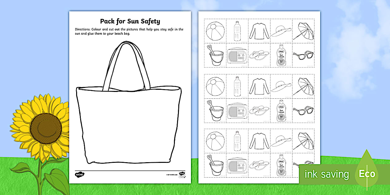 Editable Pack for Sun Safety Worksheet (teacher made)
