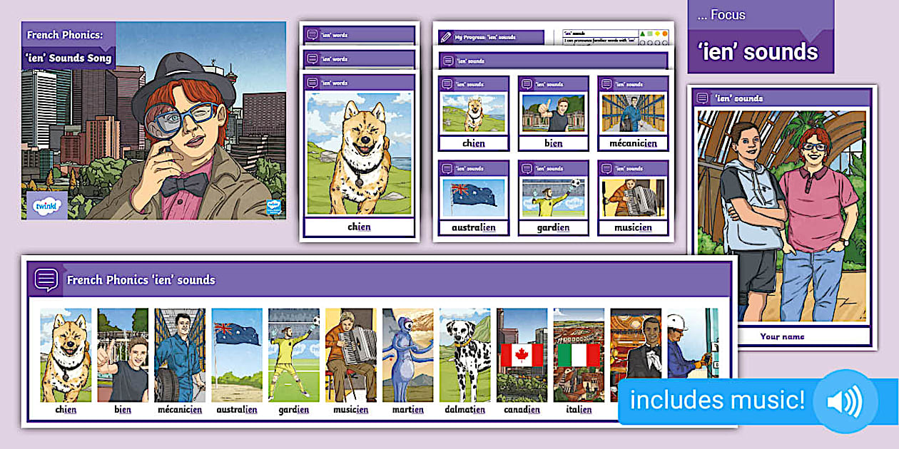 👉 French Phonics: Song, Resource and Display Pack: 'ien' sounds